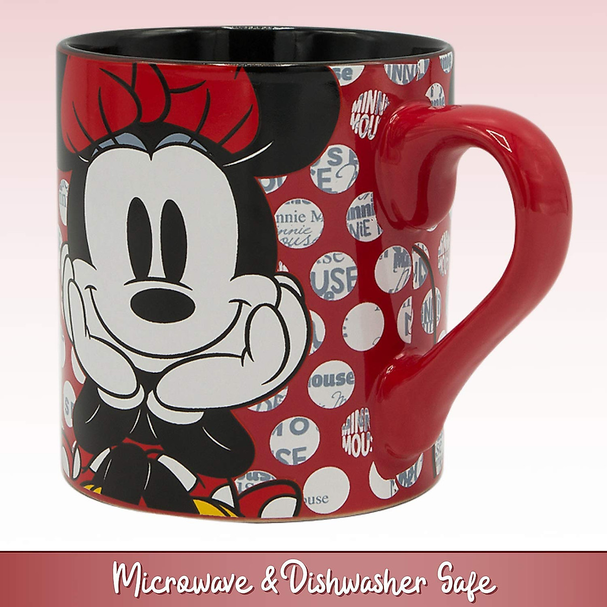 Silver Buffalo Disney Minnie Mouse Rock the Dots Ceramic Mug, 14 Ounces