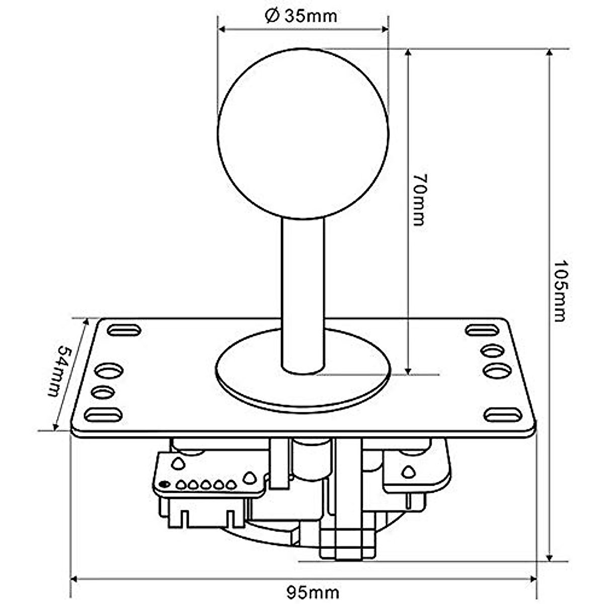 SANWA JLF-TP-8YT Joystick 8 pcs OBSF-30 Push Button Bundle Kit Color : Red - for Arcade Game 4 & 8 Way Adjustable, Compatible with Catz Mad SF4 Tournament Joystick S@NWA