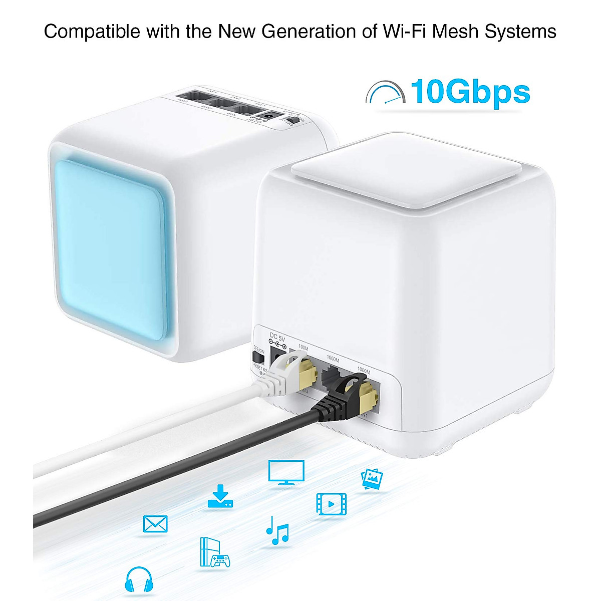 BlueRigger CAT7 Ethernet Cable 6ft - 2 Pack (10Gbps, 1000MHz, RJ45) CAT 7 Gigabit Internet Network LAN Patch Cord - Compatible with Game Consoles, Smart TV, Router