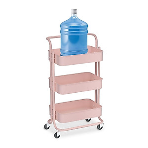 Cart, Utility Cart, 3 Tier Rolling Cart, Storage Cart, Utility Carts with Wheels, Book Cart, Craft Cart, Lash Cart, Nail Cart, Rolling Storage Cart, Pink Rolling Cart Organizer, Art Cart, Diaper Cart