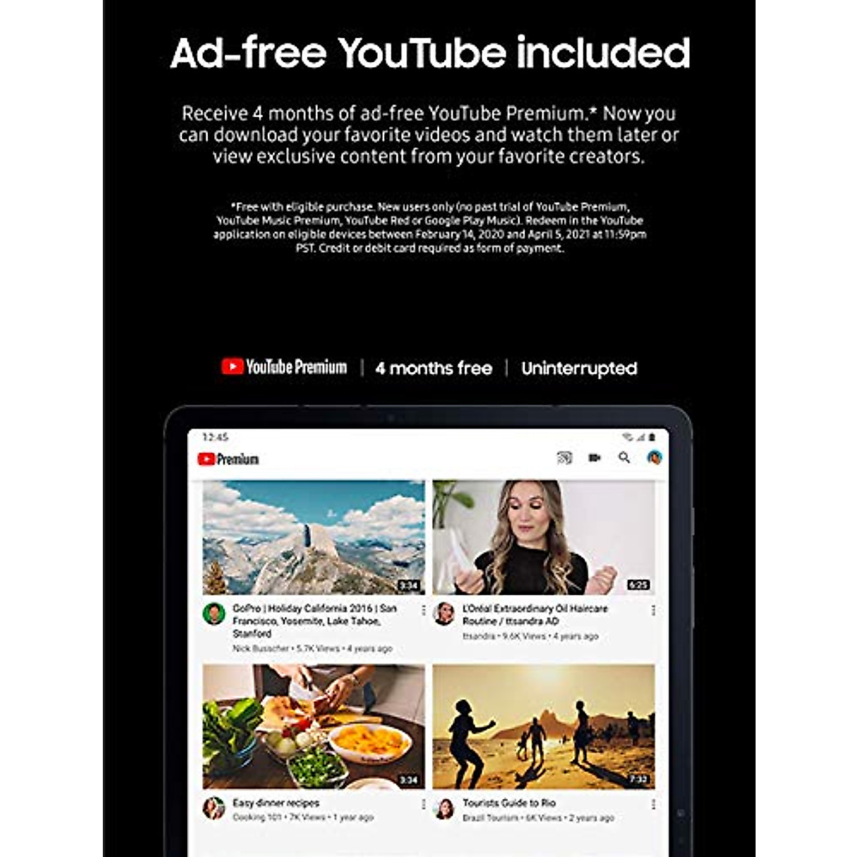 SAMSUNG Galaxy Tab S7 Wi-Fi, Mystic Black - 512GB (Renewed)