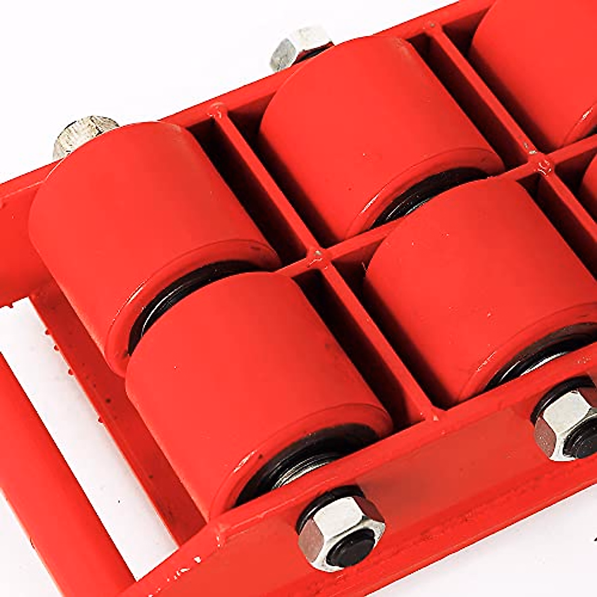 Industrial Machinery Mover,8T/17600lbs Heavy Duty Machine Dolly Skate for Storage Moving Equipment,Machinery Roller Mover Cargo Trolley with 360°Rotation Cap and 6 PU Anti-Slip Rollers (Red)
