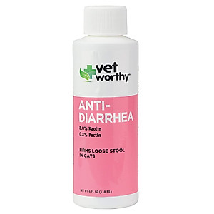 Vet Worthy Anti-Diarrhea for Cats - Cat Supplement to Help Relieve Diarrhea, Stomach Upset, and Discomfort - Pet Digestive Health Support with Kaolin and Pectin - 4oz