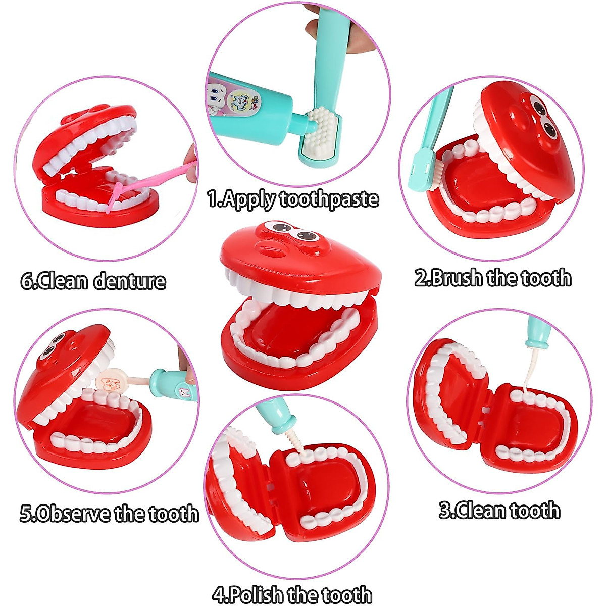 Gifts2U Doctor Kit for Toddlers 3-5, Medical Pretend Play Toys with Gift Case, 42 Piece Dentist Playset Kit for Kids,for Christmas Birthday Gift(Pink)