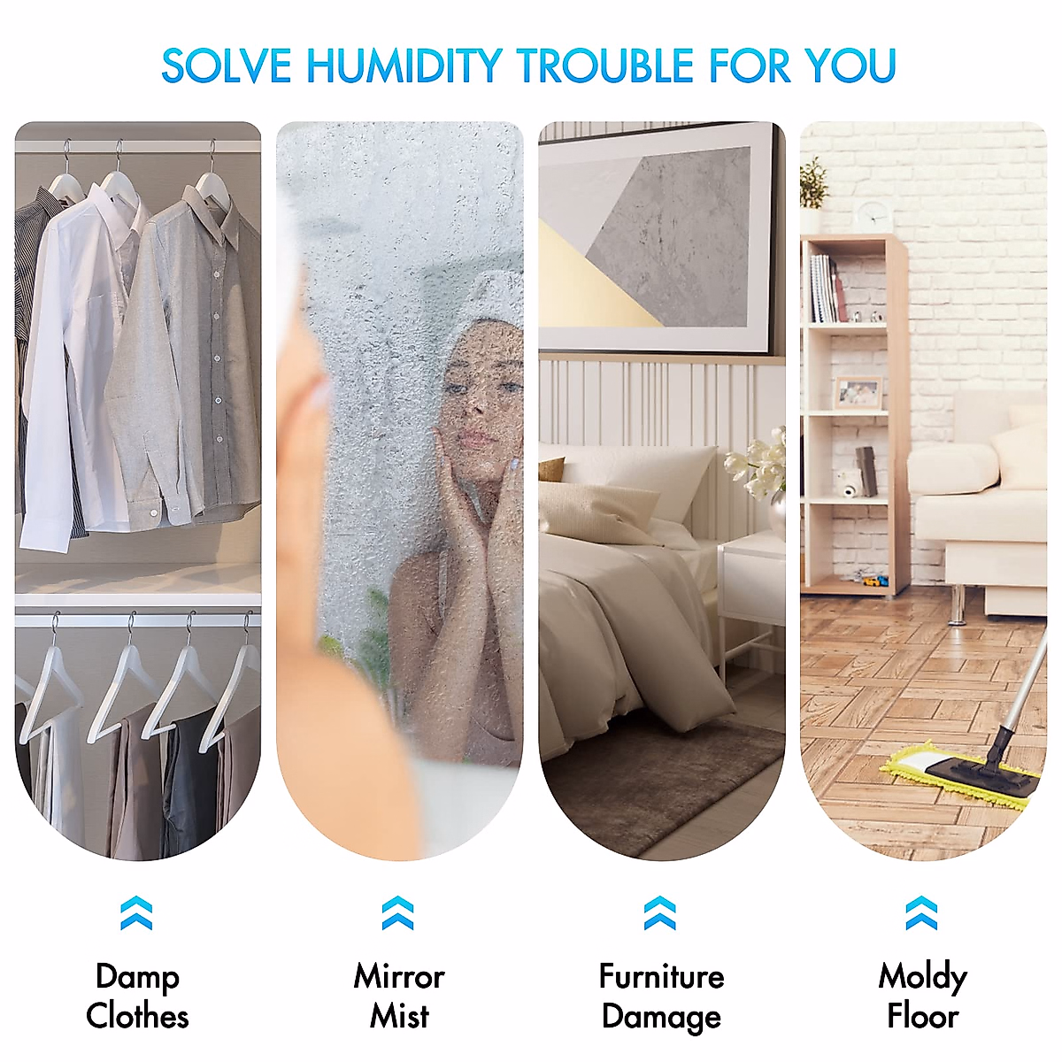 Dehumidifiers for Home Room Up to 700 sq ft, SEAVON 85oz Larger Water Tank Quiet Portable Dehumidifier for Basement Bathroom Bedroom Closet RV, Equipped with Sleep Mode Auto off 7 Colors Light