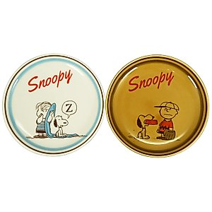 Yamakasyoten SN920-164 Peanuts Plate, Plate Set, 5.5 inches (14 cm), Microwave Safe, Retro, Made in Japan