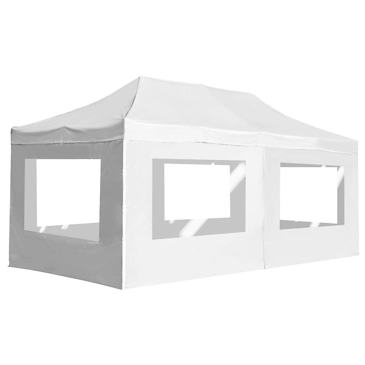 Professional Folding Party Tent with Walls Aluminum,Fruit Stand Gazebo,Deck Gazebo,Camping Gazebo,Hardtop Gazebo,Featuring a Folding Design,for Barbeque, Patio,Garden Party,Markets,19.7'x9.8' White