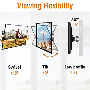 ELIVED TV Wall Mount Small Monitor Mount Bracket with Adjustable Tilt Swivel for Most 13-30 Inch LED LCD OLED TVs, Single Stud Perfect Center Design, VESA Size Up to 100x100mm and Holds up to 33 lbs