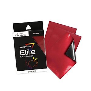BCW Spectrum Elite Deck Guard Small Card Sleeves | Yugioh Card Sleeves | Red - 60 Sleeves | Protective Sleeves for Small Trading Cards (Not for MTG or Pokemon) | Durable and Sleek