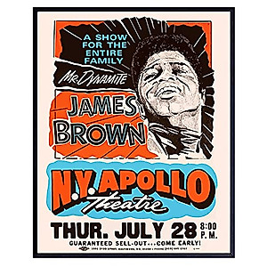 James Brown Poster - Soul Music - African American Wall Art - Black History - Black Culture - Famous African American Women Wall Decor - Black Music - Vintage Concert Posters - Afro Wall Art