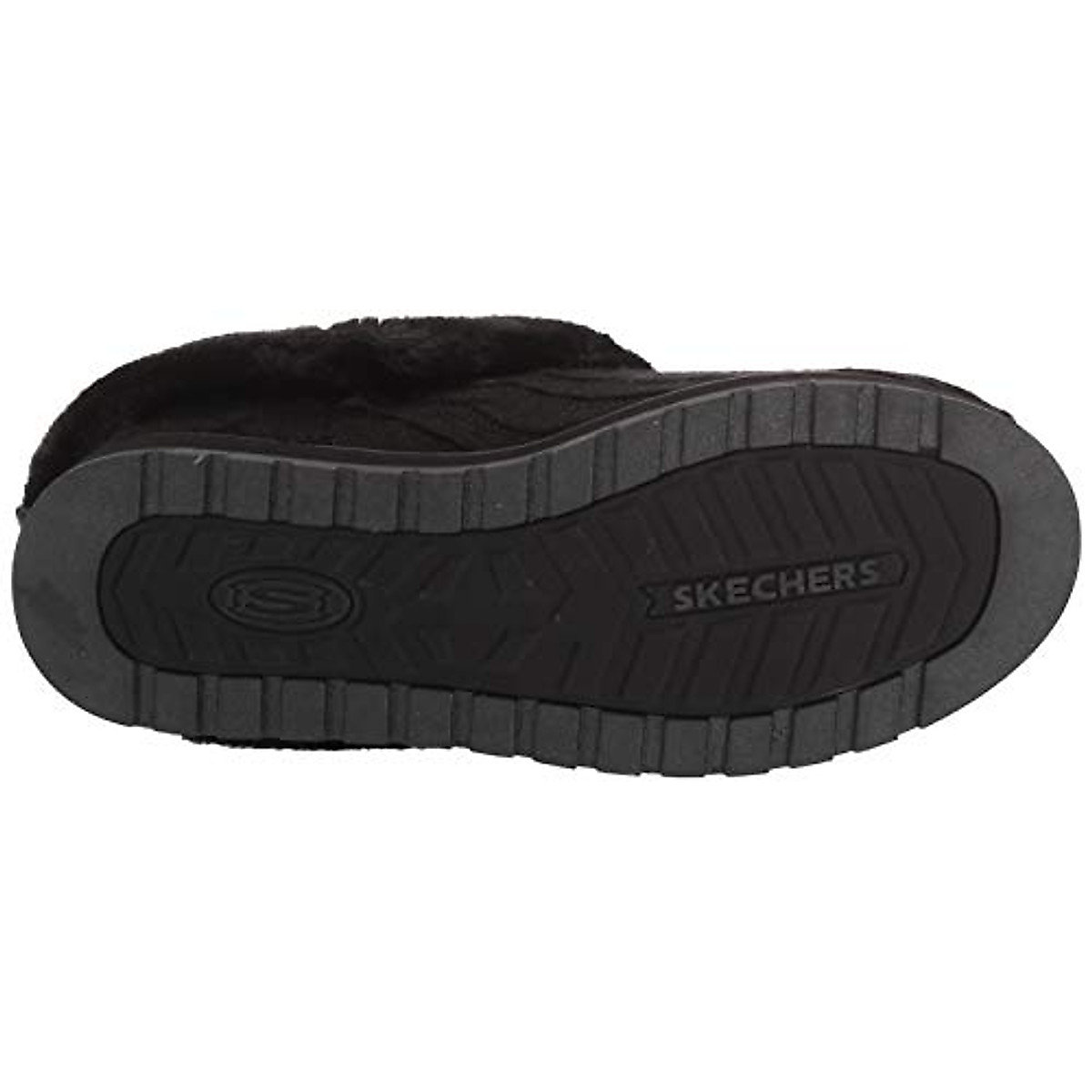 Skechers Women's Ice Angel Slipper, Black/Black, 7.5