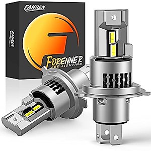 Fahren 2023 Newest H4/9003 LED Headlight Bulbs, 24000LM 600% Brighter, 1:1 Size Hi/Lo Dual Beam H4 HB2 LED Bulbs, 6500K Cool White, Direct Installation, Pack of 2