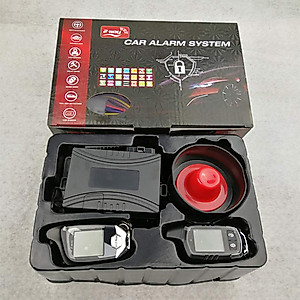 CarBest Vehicle Security Paging Car Alarm 2 Way LCD Sensor Remote Engine Start System Kit Automatic | Car Burglar Alarm System