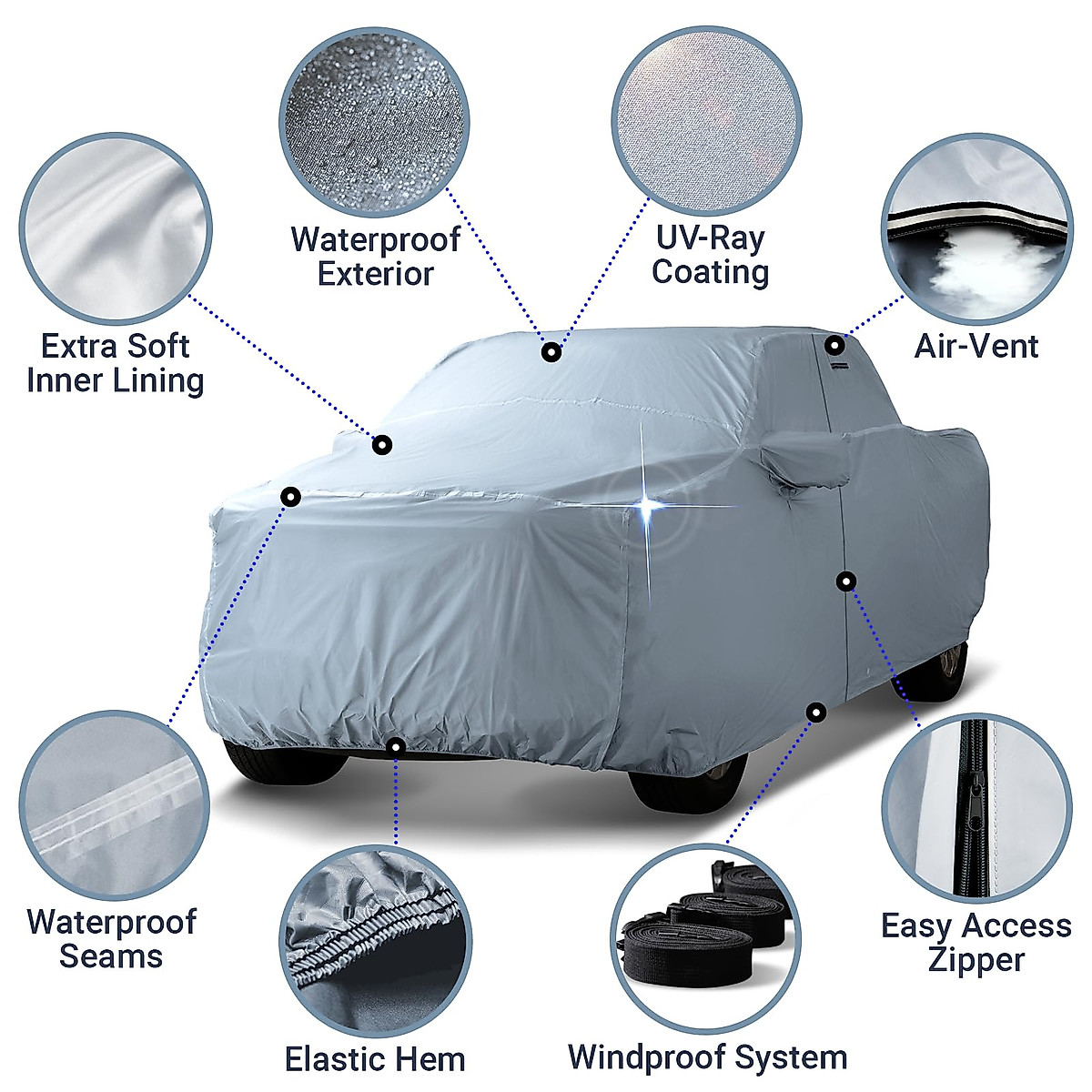 iCarCover Premium Truck Cover for Ford F-250 1973-1979 Regular Cab 6.5 ft. Short Bed Waterproof All Weather Rain Snow UV Sun Hail Protector for Automobiles Full Exterior Indoor Outdoor Truck Cover