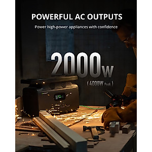 GROWATT Solar Generator, Portable Power Station 1512Wh with 800W Solar Panels, 4 x 110V/2000W AC Outlets (4000W Peak), 2.5 Hrs Solar Charging, Emergency Power Backup for Outdoor Camping, Home, RV