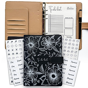 To Do List Notebook, To Do List Notepad, To Do Dotebook, Includes An Organizer For Cards, Documents, Brochures, Invoices And Photos, 3 Pages Of Stickers And A Pen