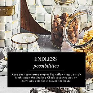 MACKENZIE-CHILDS Sterling Check Squashed Pot, Cute Tea Storage, Flour or Sugar Container