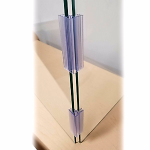 2 Way Sneeze Guard Holder™ Corner Connectors for Plexiglass, Acrylic Sheets & Airborne Droplet Barrier Panels up to 1/4" Thick, 10 Pack