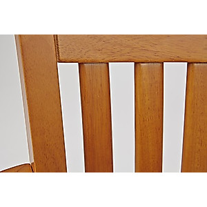 OSP Home Furnishings Deluxe Wood Banker's Desk Chair with Padded Seat, Adjustable Height and Locking Tilt, Fruitwood Finish and Brown Vinyl