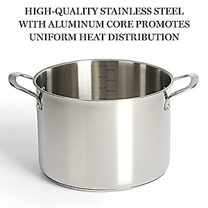 Martha Stewart Castelle 10 Piece 18/8 Stainless Steel Induction Safe Pots and Pans Non-Toxic Cookware Set