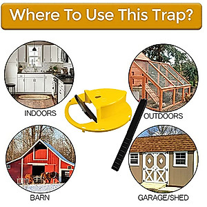 Mouse Trap Bucket, Turnover and Slide Bucket Lid Mouse Trap, Easy Set-up & Cleanning for Indoor & Outdoor, Mouse Trap Compatible, Humane or Lethal Bucket, Compatible 5 Gallon Bucket.