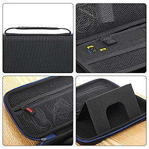 ADVcer Rog Ally Handheld Case, Waterproof EVA Hard Shell Flannel Soft Inner Protective Travel Case with Internal Transformable Game Console Stand, Double Zipper, Carrying Handle for Rog Ally 7" (Blue)