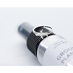 Helen de Lete Frosted Airplane 925 Sterling Silver Open Ring
