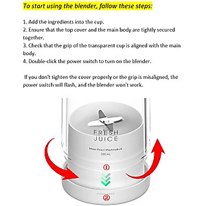 Suomi Personal Blender for Shakes and Smoothies with rechargeable USB blender cup, Portable Blender (Pink)