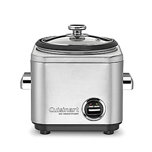 Cuisinart Deep Fryer, 1.1 Quart & CRC-400 4 Cup Rice Cooker, Stainless Steel Exterior
