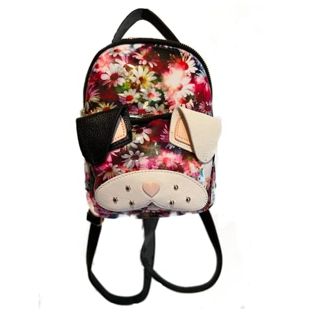 Betsey Johnson Kitsch Mini Pastel Backpack Floral Pug Puppy Dog Design Great Gift Idea Women's Fashion Bag Tote Handbag Purse