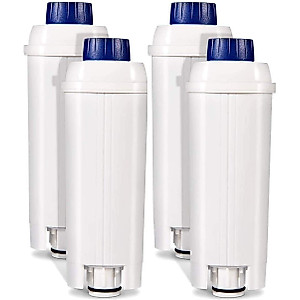 Ouxunus Coffee Machine Filters Replacement for DeLonghi Filter DLSC002, Water Filter Cartridges Activated Carbon Softener, Compatible with ECAM, ESAM, ETAM, BCO, EC. (Pack of 4)