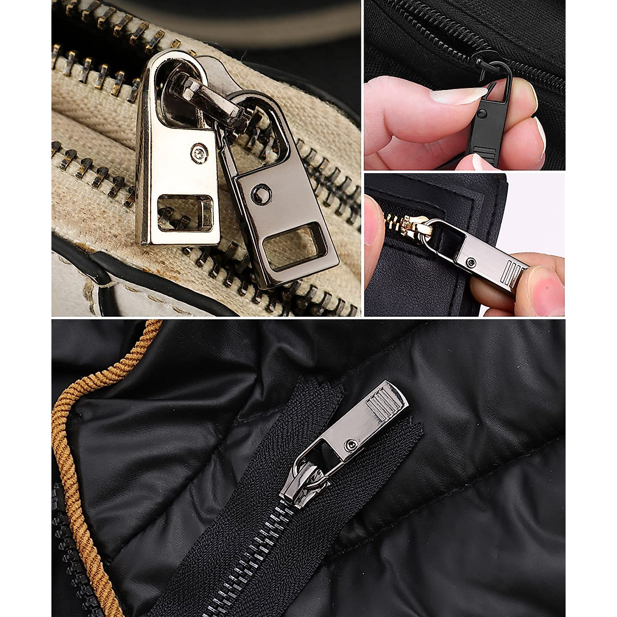 Zipper Pull, Upgraded Zipper Pull Replacement (24 Pack), Universal Replacement Zipper Pull, Zipper Tab Replacement, Small Zipper Pulls for Backpacks, Luggage, Clothes, Jacket, Purse, Boot (Black)