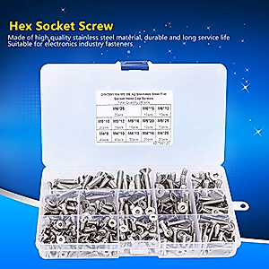 Screw Organizer, Screws Assortment Set Hex Socket Screw Flat Screw Pocket Hole Screws, Screws Kit for Electronics Industry Hardware Fasteners DIY
