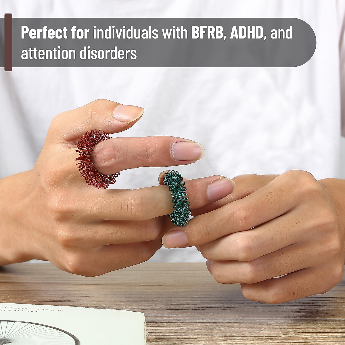 Mr. Pen- Spiky Sensory Rings, 10 Pack, Stress Relief Fidget Sensory Toys, Fidget Rings, Fidget Ring for Anxiety, Stress Relief Rings, Massager for Fidget ADHD Autism, Silent Stress Reducer Ring