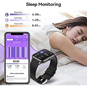 Smart Watch for Men Women 1.4 Full Touch Screen Fitness Tracker Watch with Heart Rate Blood Pressure Sleep Monitor IP68 Waterproof Smartwatch for Android iOS Phones Sports Watch with Step Counter