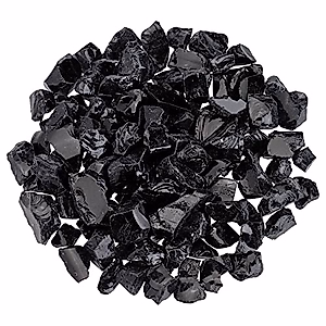 American Fireglass CG-ONYX-M-10 Medium 18-28 mm Onyx Recycled Fire Pit Glass, 10 lb