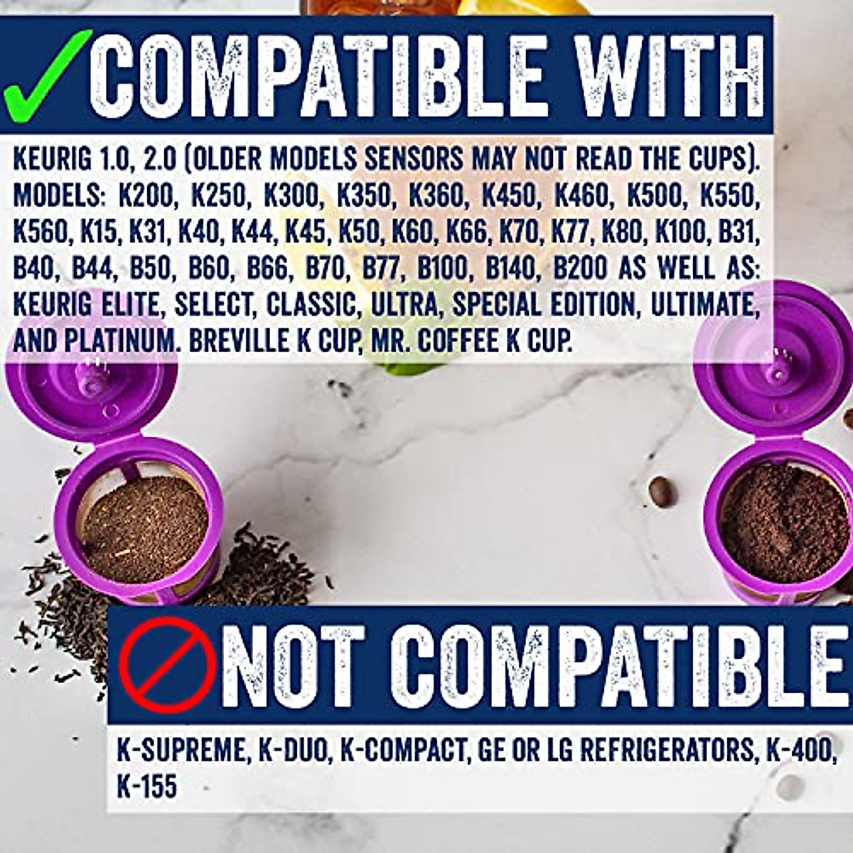 Reusable Cups Compatible with K Cups Keurig 2.0 & 1.0 Brewers Easy To Use Refillable Single Cup Coffee Filters - Eco Friendly Stainless Steel Mesh Filter - Check for Compatibility (4 Pack - Pink)