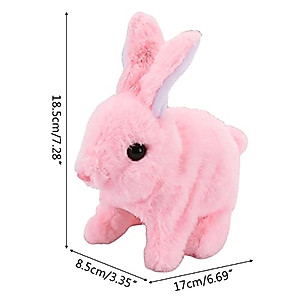 AIIONP 2 PCS Bunny Toys Educational Interactive Toys Bunnies Can Walk and Talk, Easter Plush Stuffed Bunny Toy, Electric Bunny Educational Interactive Toys for Kids, Walking Hopping (with Carrot)