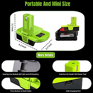 for Milwaukee to for Ryobi 18V Battery Adapter (for M18 Battery to for Ryobi 18V Tool)