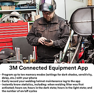 3M Speedglas Welding Helmet G5-02, Auto Darkening Welding Helmet Meets ISO 16321 TIG+ Standards, Light State 2.5, Curved Wide View ADF, Bluetooth Enabled, 4 Arc Sensors, Welding Helmet Bag, Black