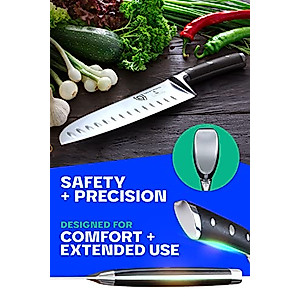 Dalstrong Santoku Knife - 7 inch - Gladiator Series ELITE - High Carbon German Steel - Sheath Included - Razor Sharp Kitchen Knife - Asian Vegetable Knife - NSF Certified