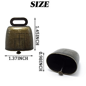 YOOHUA 16PCS Cow Horse Sheep Grazing Copper Bells Small Brass Bells Cattle Goat Farm Loud Bronze Bell Long Distance Horse Sheep Iron Bells, 2 Colors