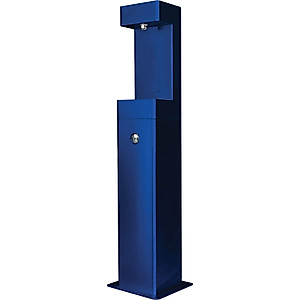 Global Industrial Outdoor Pedestal Bottle Filling Station, Blue Powder Coat