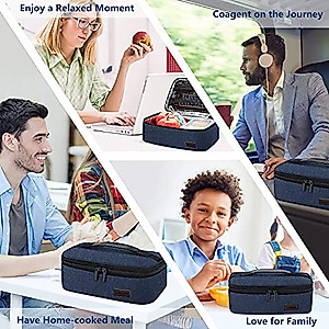 Gloppie Mini Lunchbox Small Lunch Bag for Men Leakproof Insulated Lunch Tote for Women Blue + Black