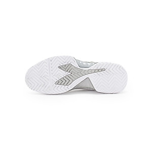 Diadora Women's B.Icon 2 All Ground Tennis Shoe (White/Silver, 8)