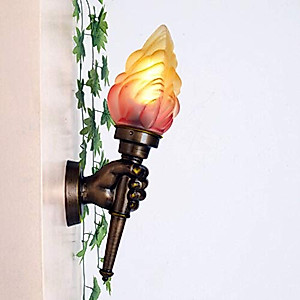 Outdoor Retro Wall Light Creative Porch Light with Wall Mount Torchbearer Wall Lantern One Exterior Wall with Seeded Glass Shade for Garden Home Bar Restaurant Decoration Cafe