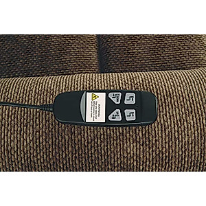 Signature Design by Ashley Ernestine Upholstered Power Lift Adjustable Oversized Recliner, Brown