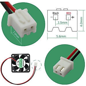 ANVISION 2-Pack 40mm x 10mm DC 12V Brushless Cooling Fan, Dual Ball Bearing, YDM4010B12