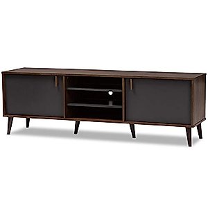 Baxton Studio Samuel Modern TV Stand in Brown and Dark Grey