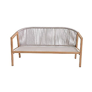 Quality Outdoor Living 65-YZ04OH Oak Hill 4-Piece Outdoor Deep Seating Conversation Set, Medium, Faux Wood + Rope